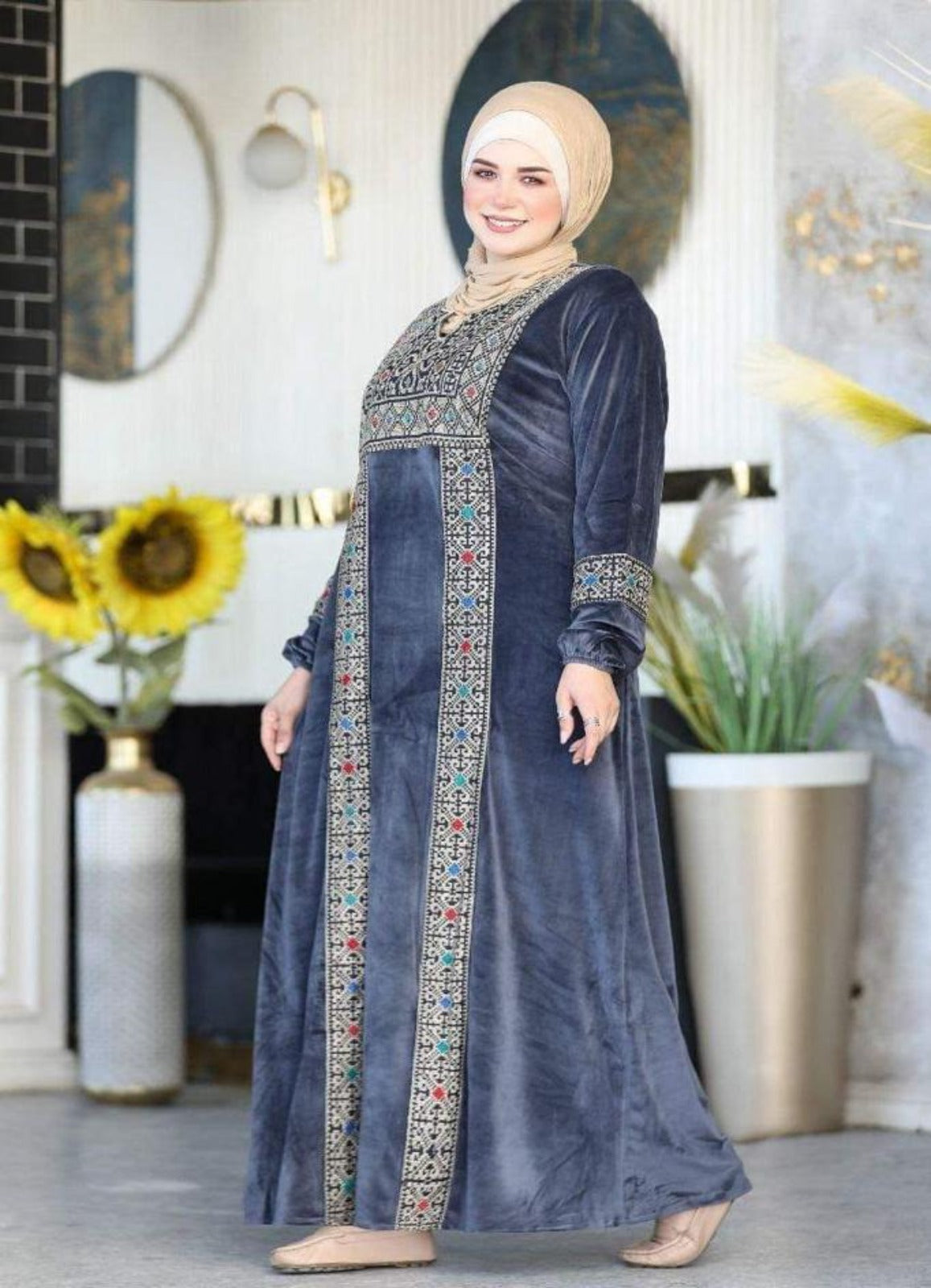 عبايه منزلي تركي صيفي 3045 من - M S Y - متجر ملابس – MSY GALLERY