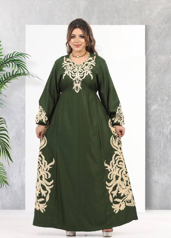 Green color A103 home abaya code – MSYGALLERY